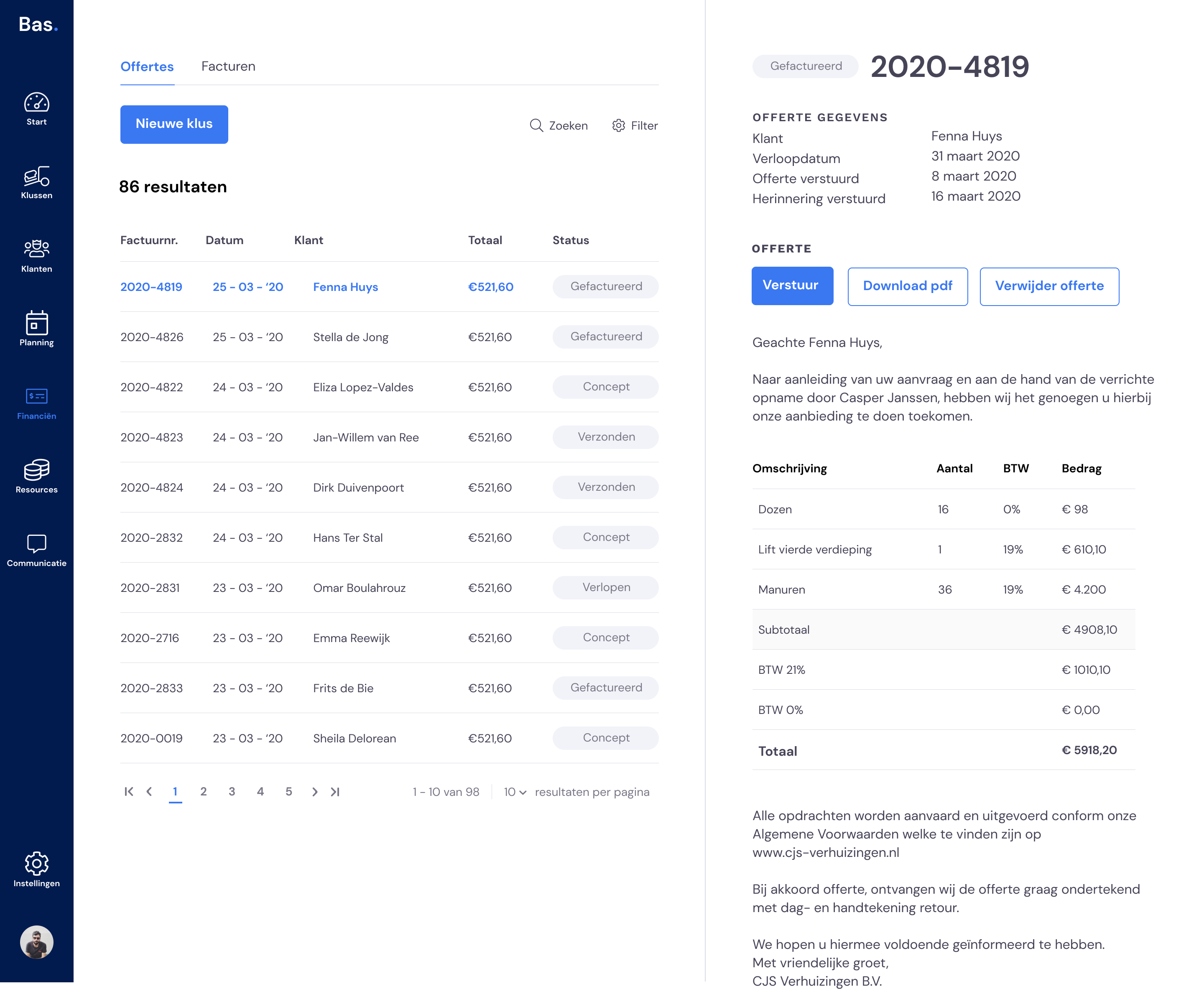 Slimme software voor verhuisbedrijven - Bas Software